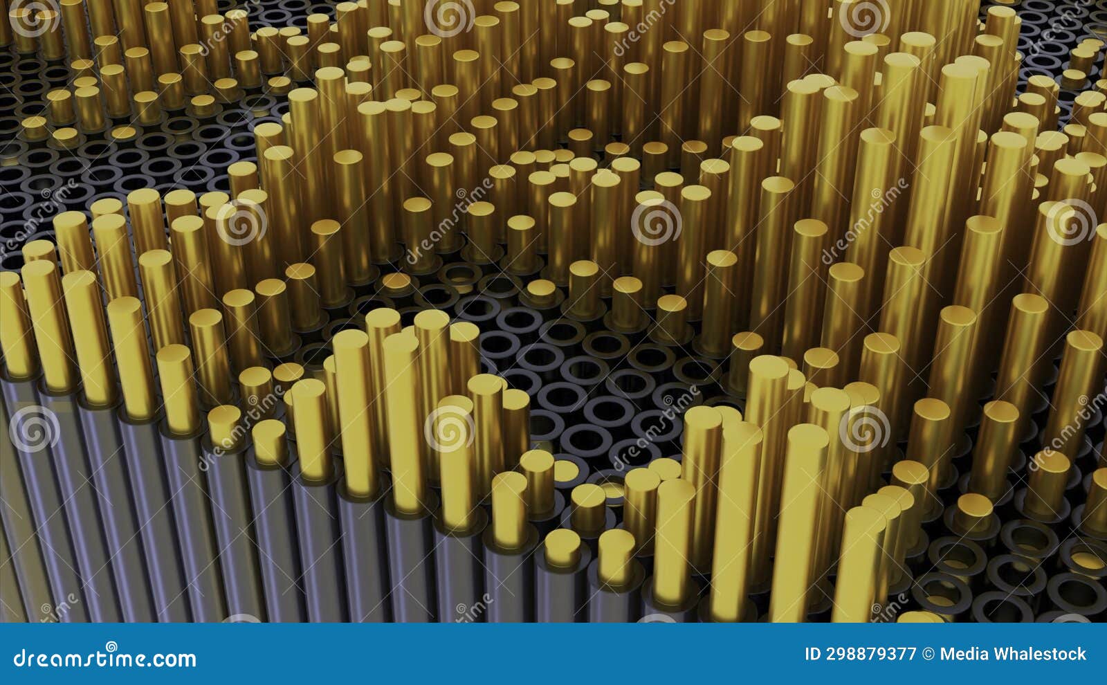 3D Background with Retractable Metal Columns. Design. Round 3d Columns ...