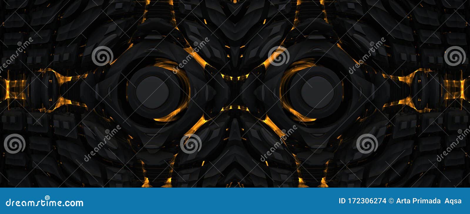 3d Background of Two Hot Alien Jet Engines Stock Illustration ...