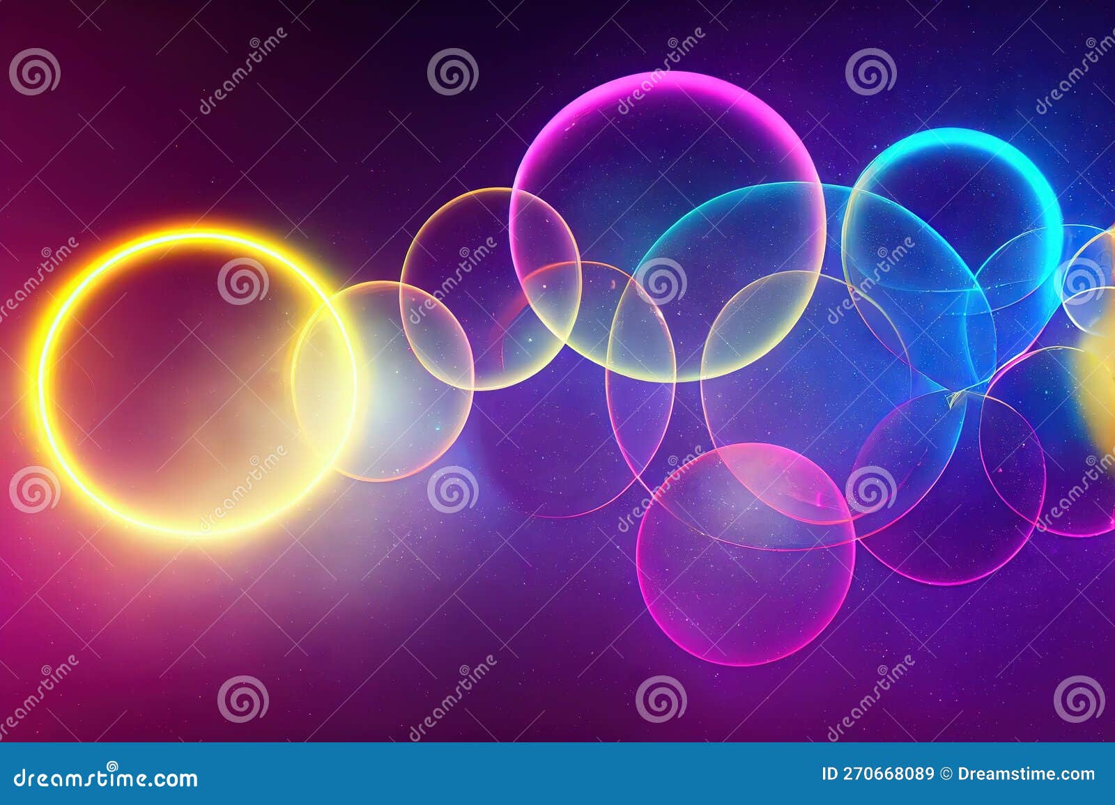 3d Background with Vibrant Neon Colors, Dynamic Render Shape. Stock ...