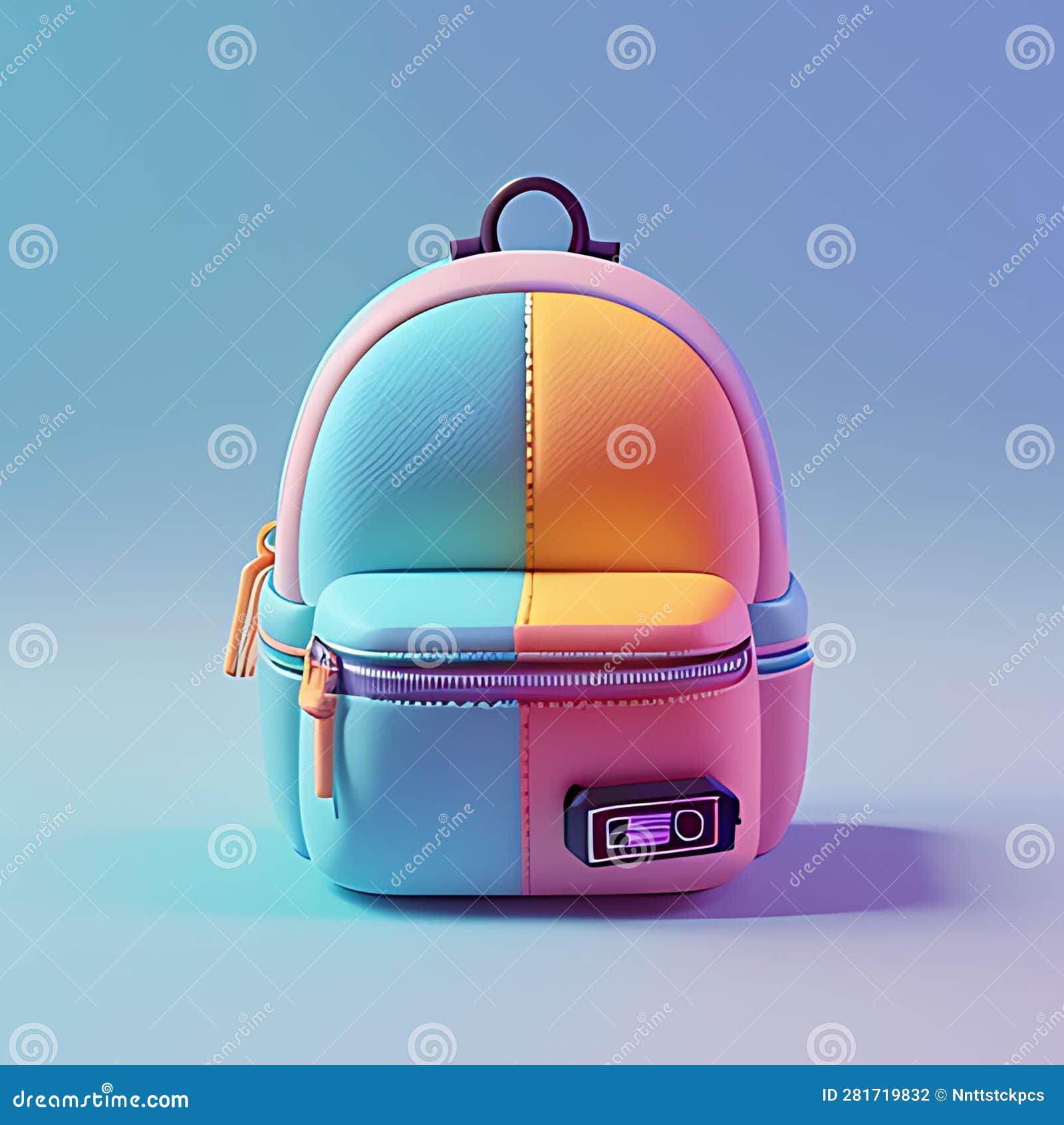 3D backpack stock illustration. Illustration of yellow - 281719832