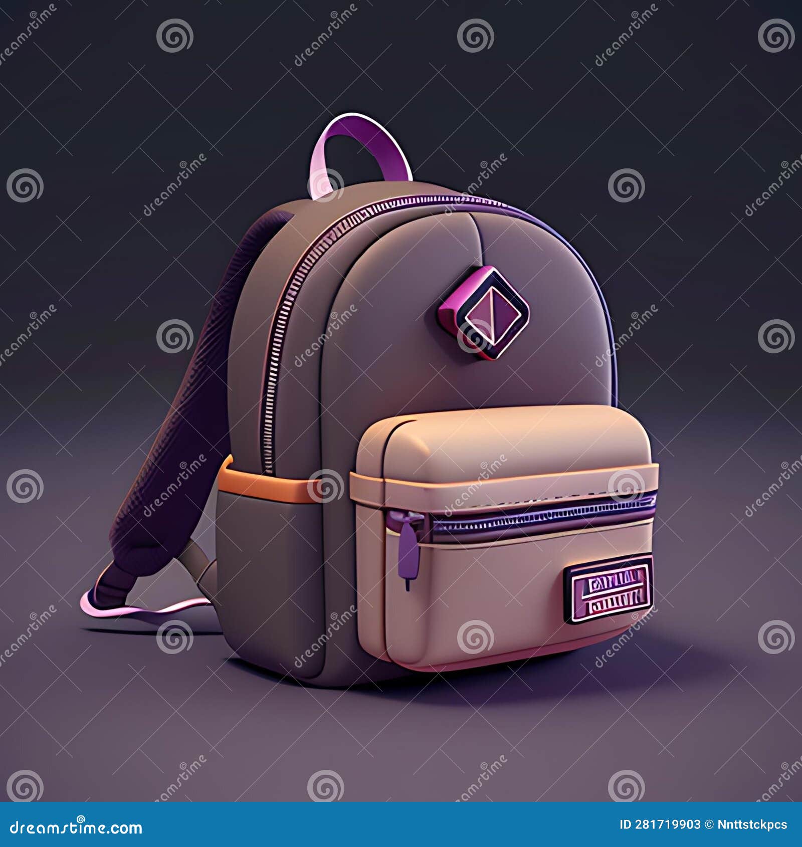 3D backpack stock illustration. Illustration of clothing - 281719903