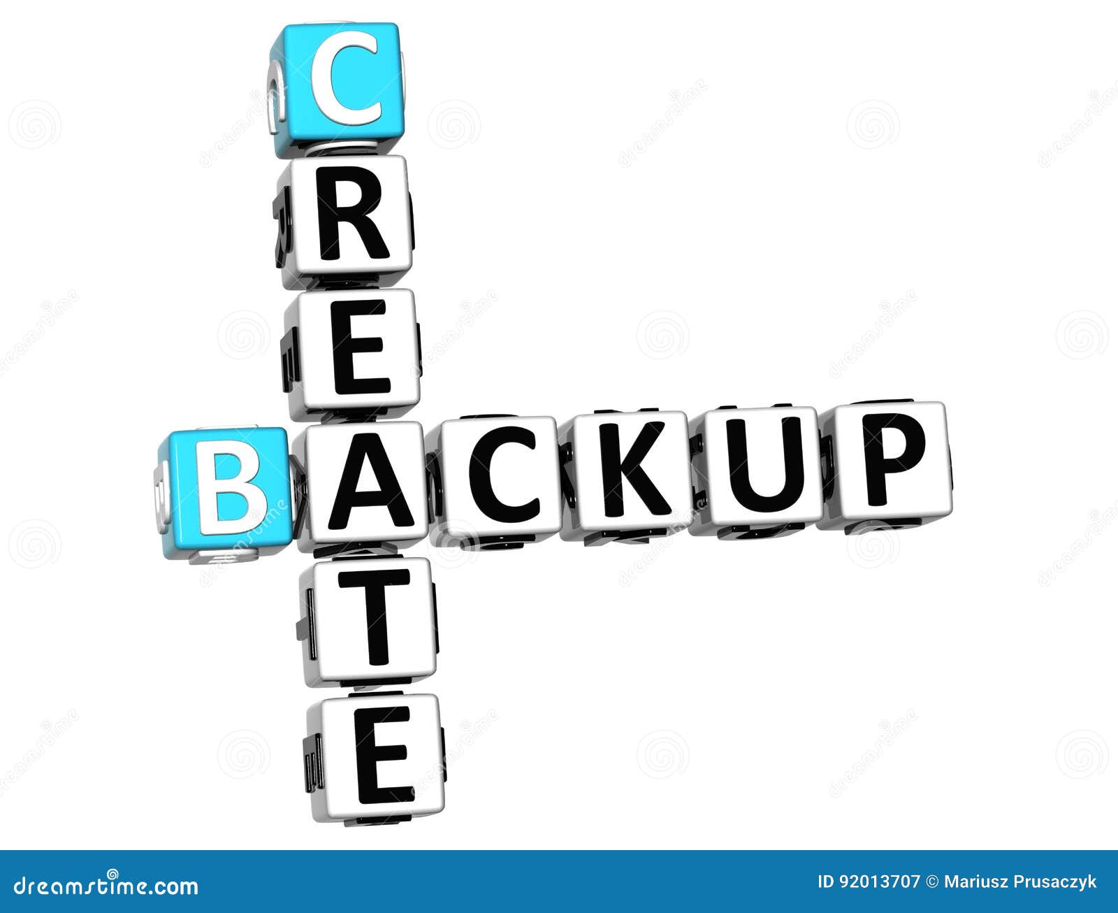 3D Backup Create Crossword Text Stock Illustration - Illustration of ...