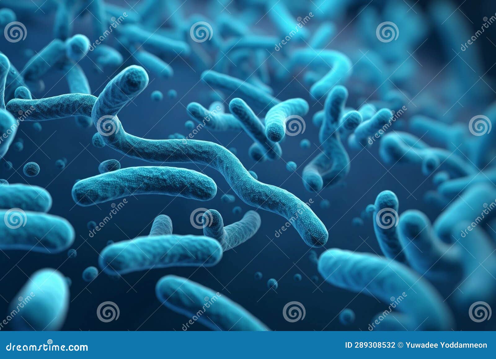 Bacteria. Bacterium. Blue Color. Prokaryotic Microorganisms. Stock ...