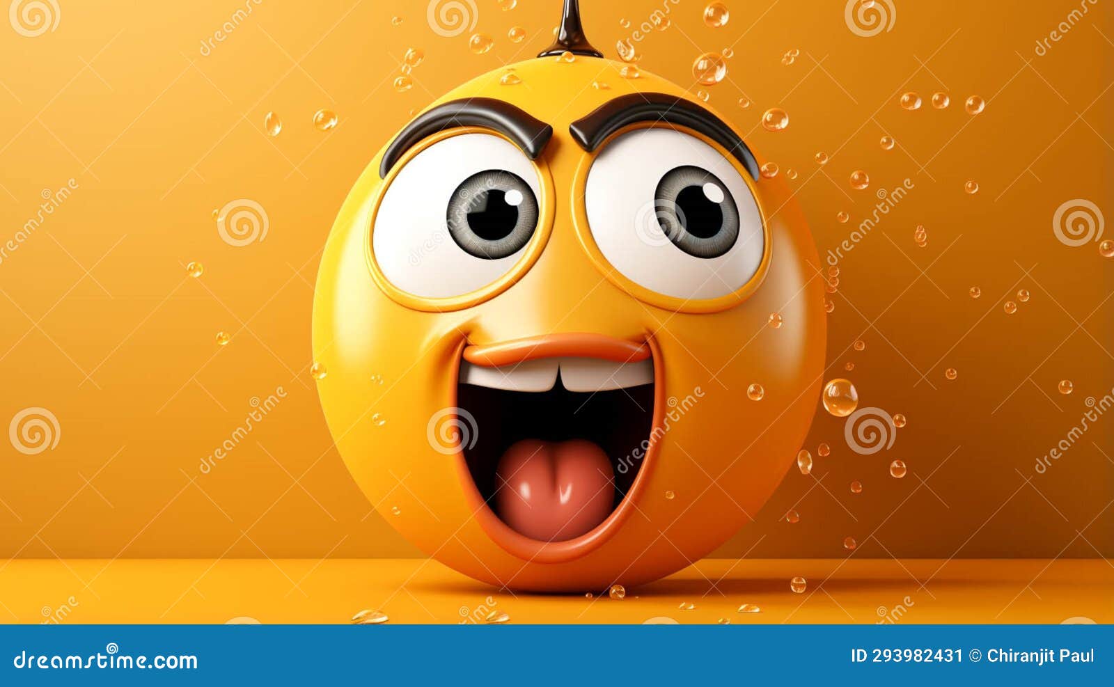 3D Ball Emoji Character in Crying Emotion Action Stock Illustration ...