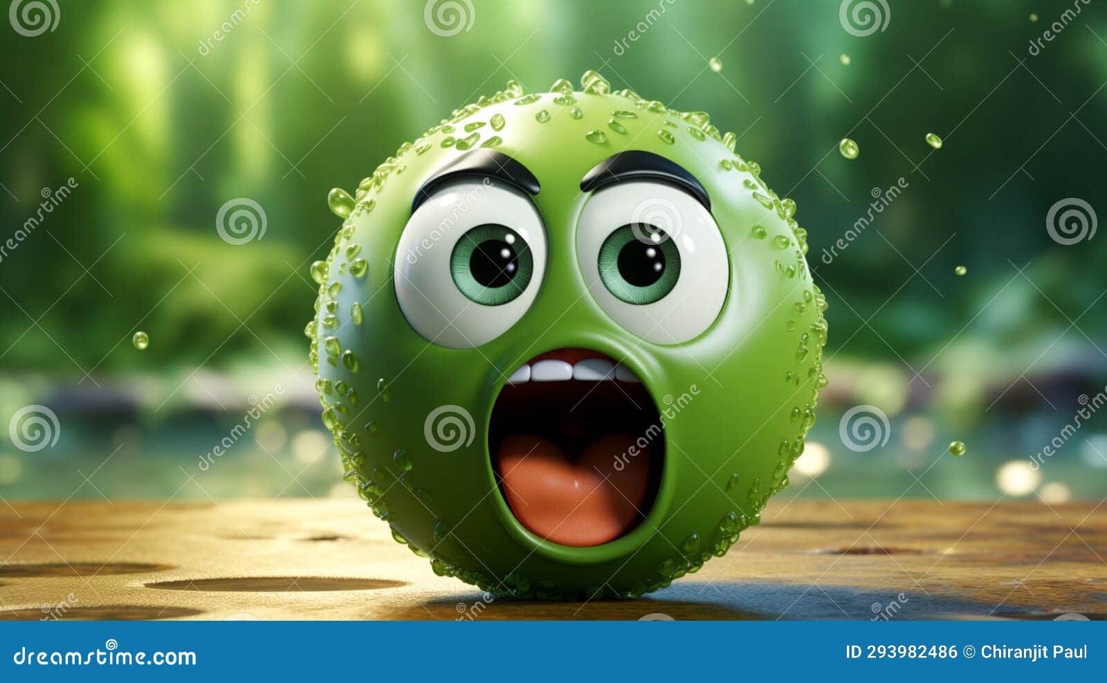 3D Ball Emoji Character in Crying Emotion Action Stock Illustration ...
