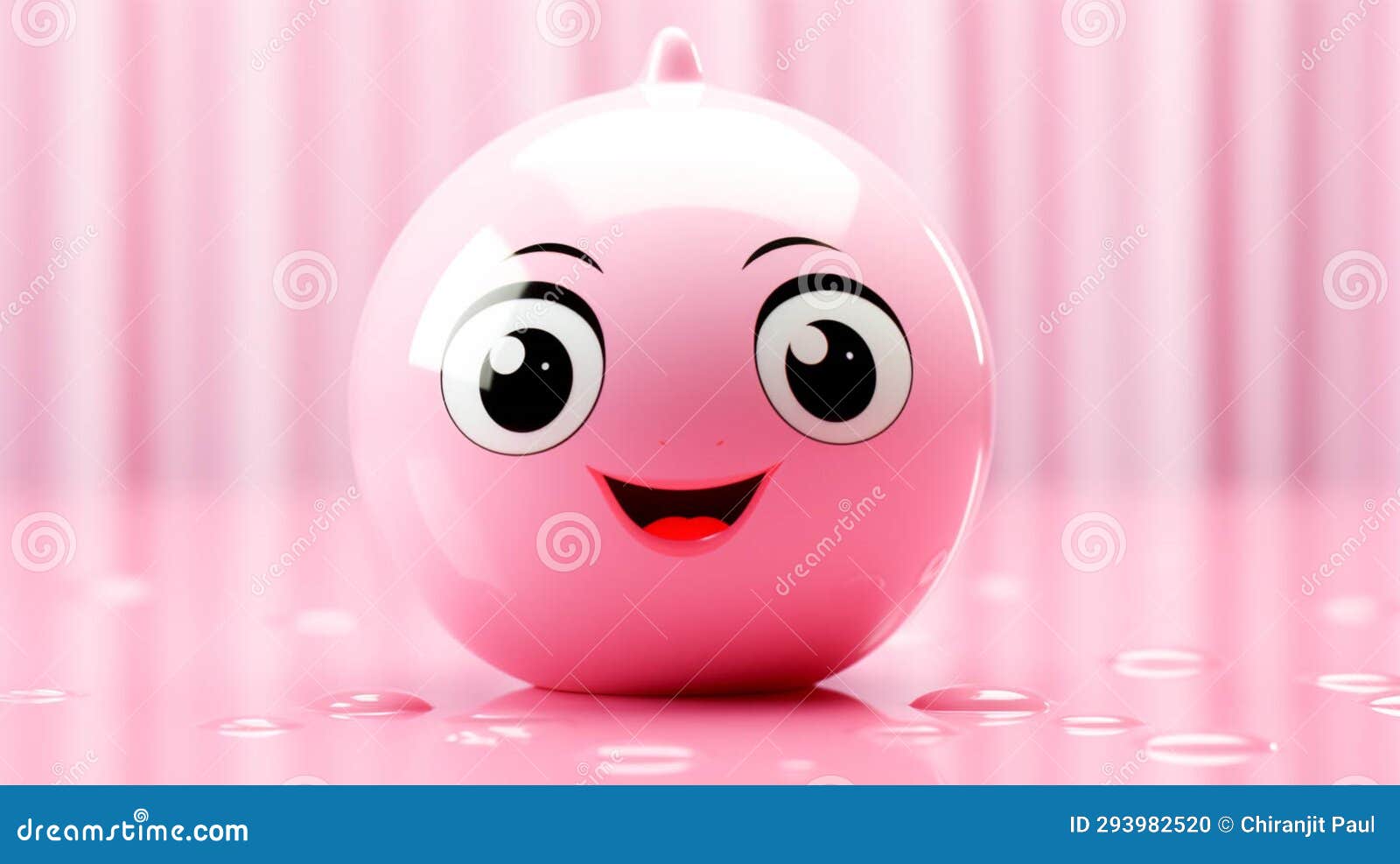 3D Ball Emoji Character in Crying Emotion Action Stock Illustration ...