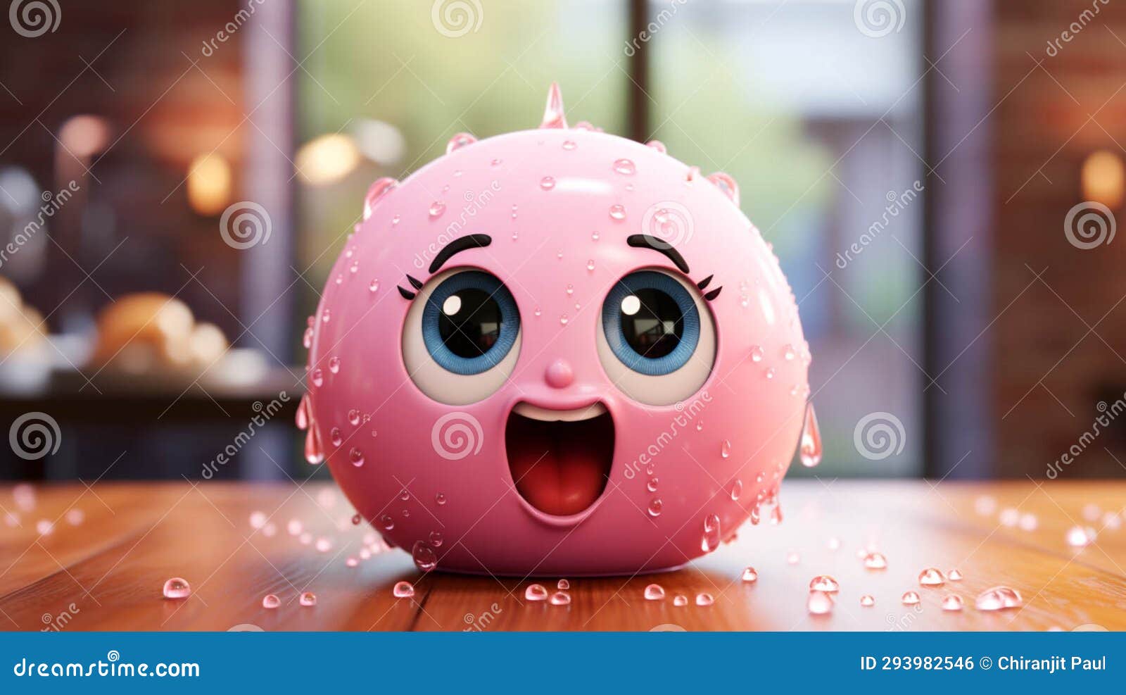 3D Ball Emoji Character in Crying Emotion Action Stock Illustration ...