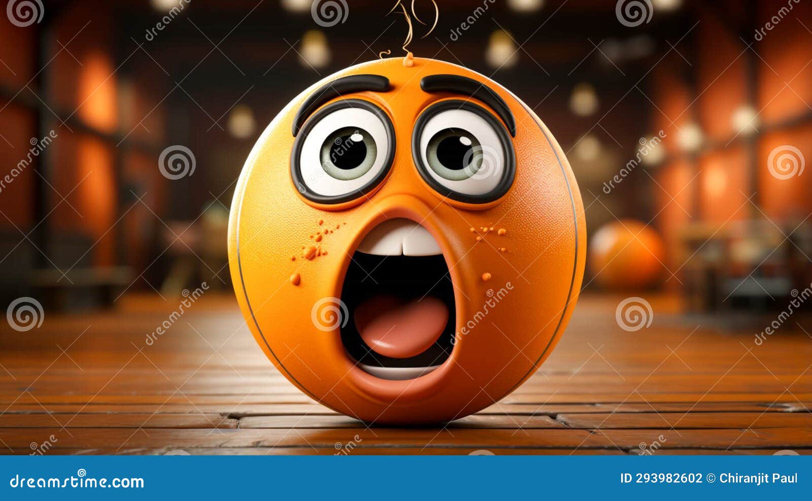 3D Ball Emoji Character in Crying Emotion Action Stock Illustration ...