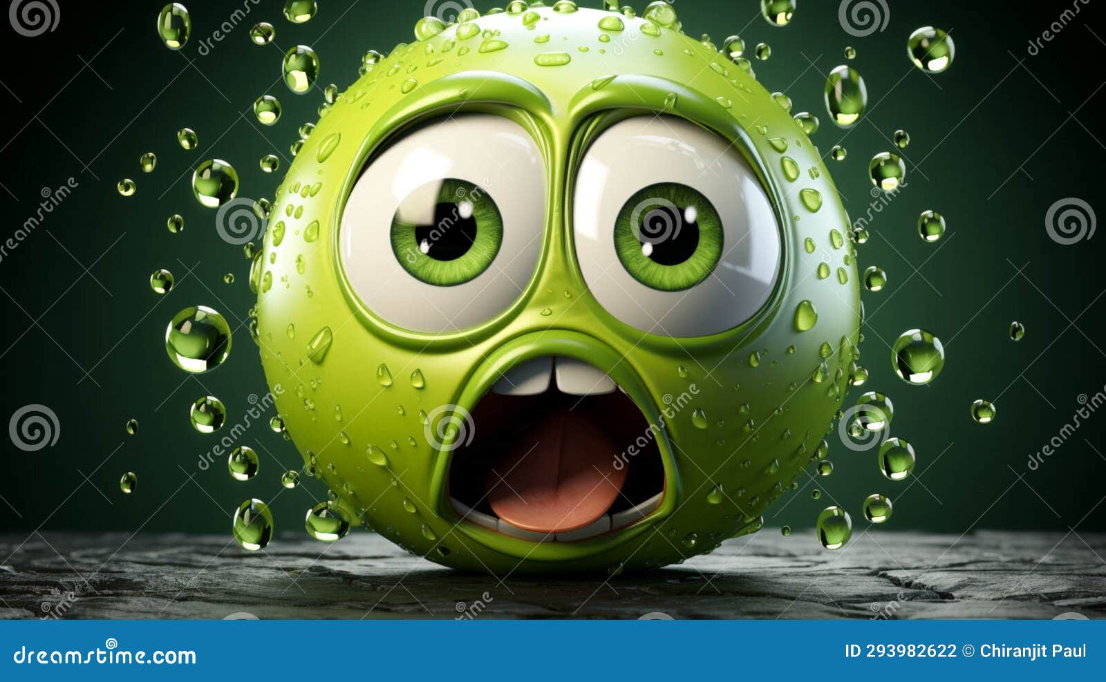 3D Ball Emoji Character in Crying Emotion Action Stock Illustration ...