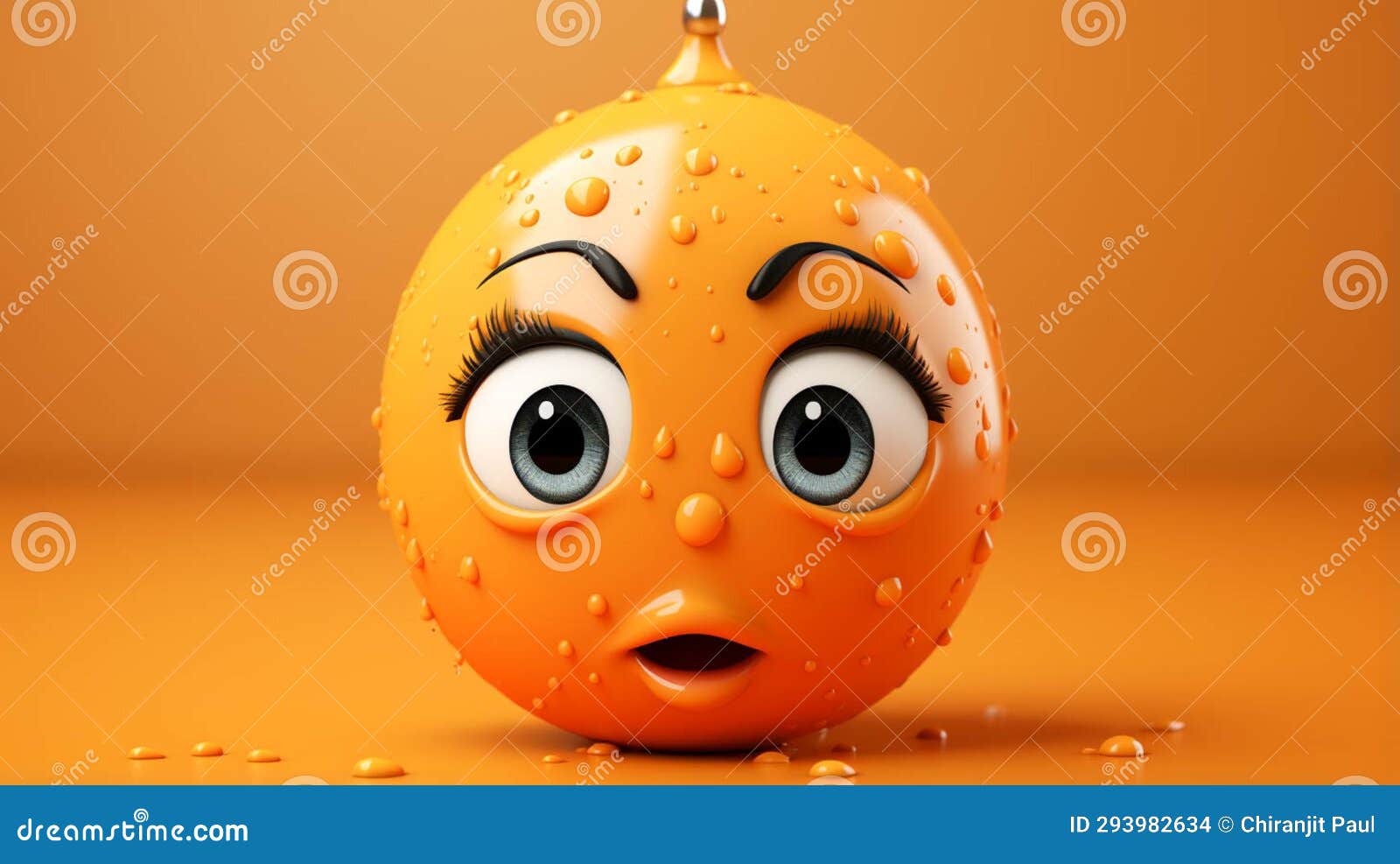 3D Ball Emoji Character in Crying Emotion Action Stock Illustration ...