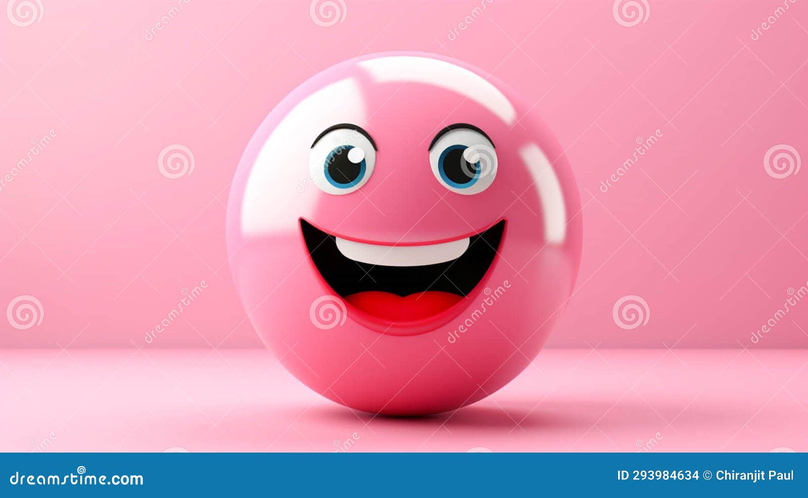 3D Ball Emoji Character in Laugh Emotion Action Stock Illustration ...