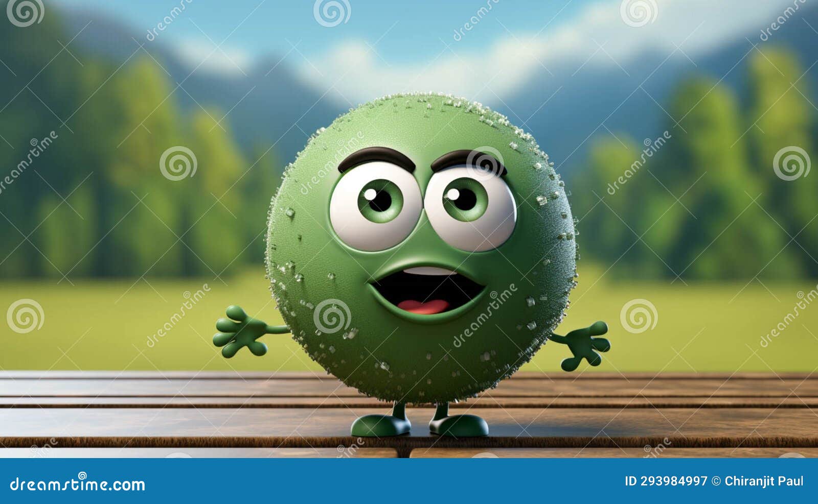 3D Ball Emoji Character in Sad Emotion Action Stock Illustration ...