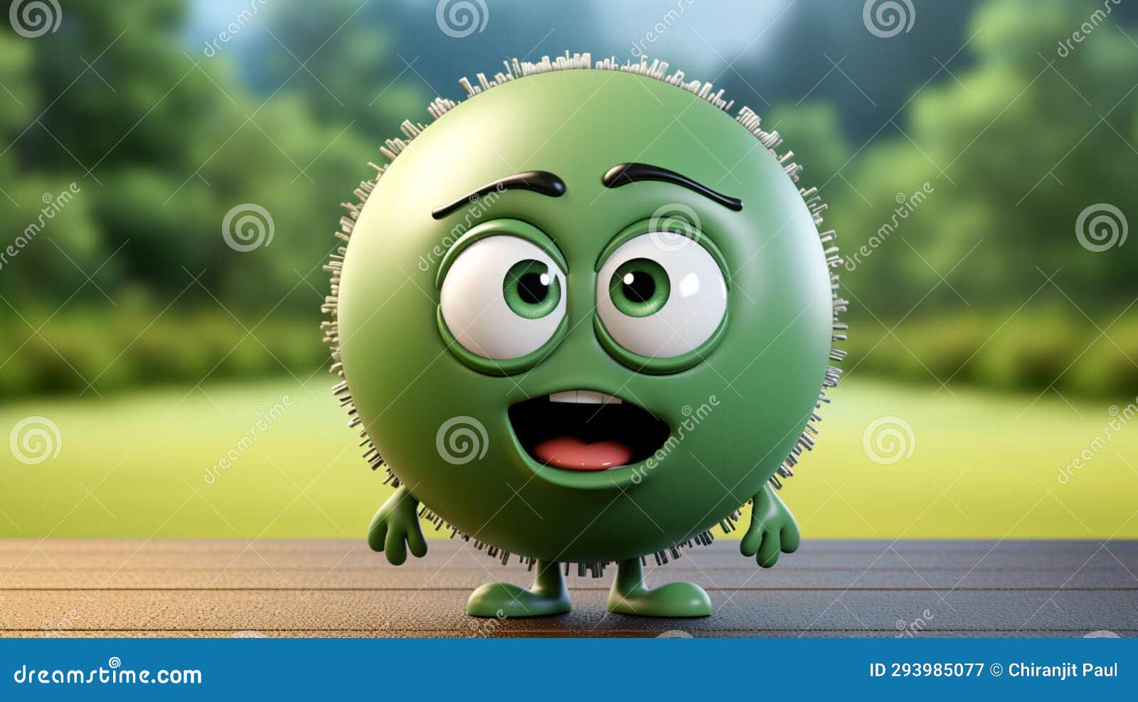 3D Ball Emoji Character in Sad Emotion Action Stock Illustration ...
