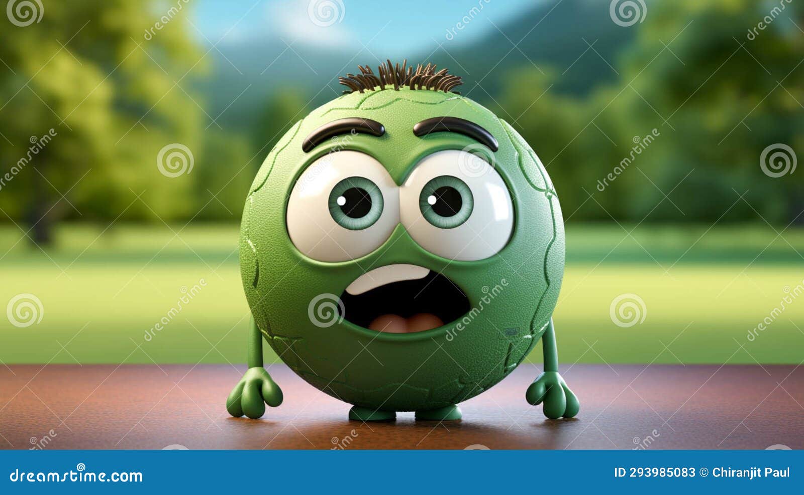 3D Ball Emoji Character in Sad Emotion Action Stock Illustration ...