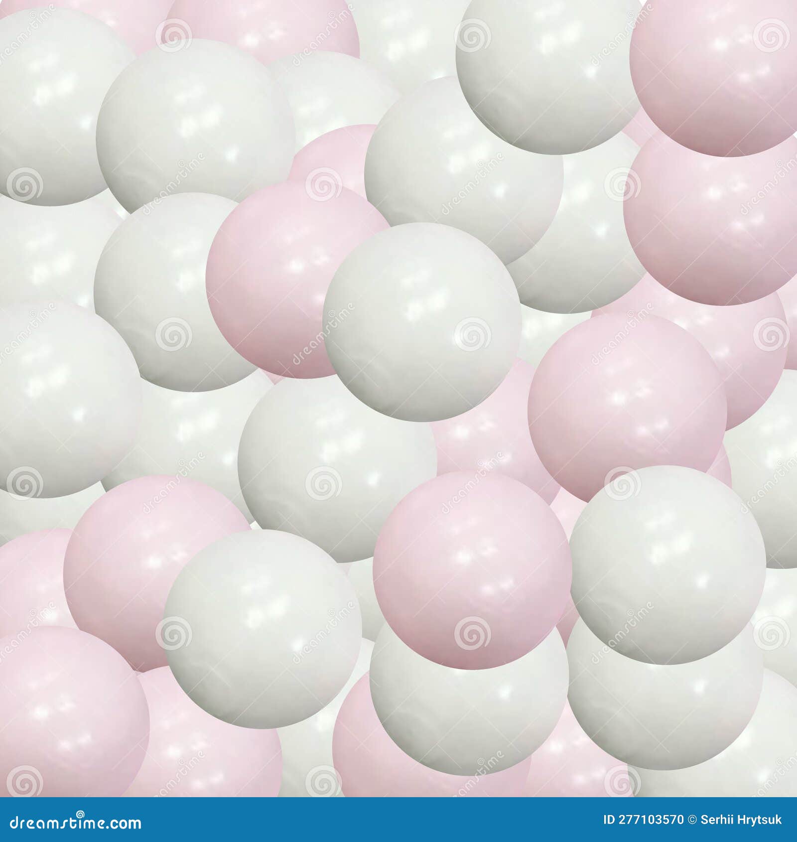 3D Ball Render Composition. Pink and White Balls. Vector. Eps 10 Stock ...