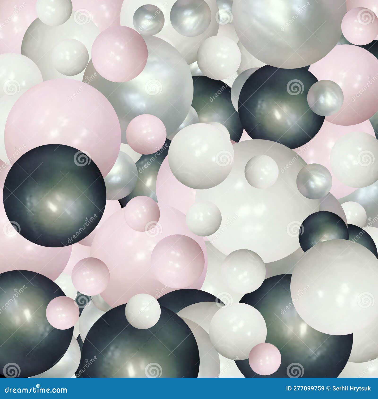 3D Ball Render Composition. Pink and White Balls. . Eps 10 Stock ...