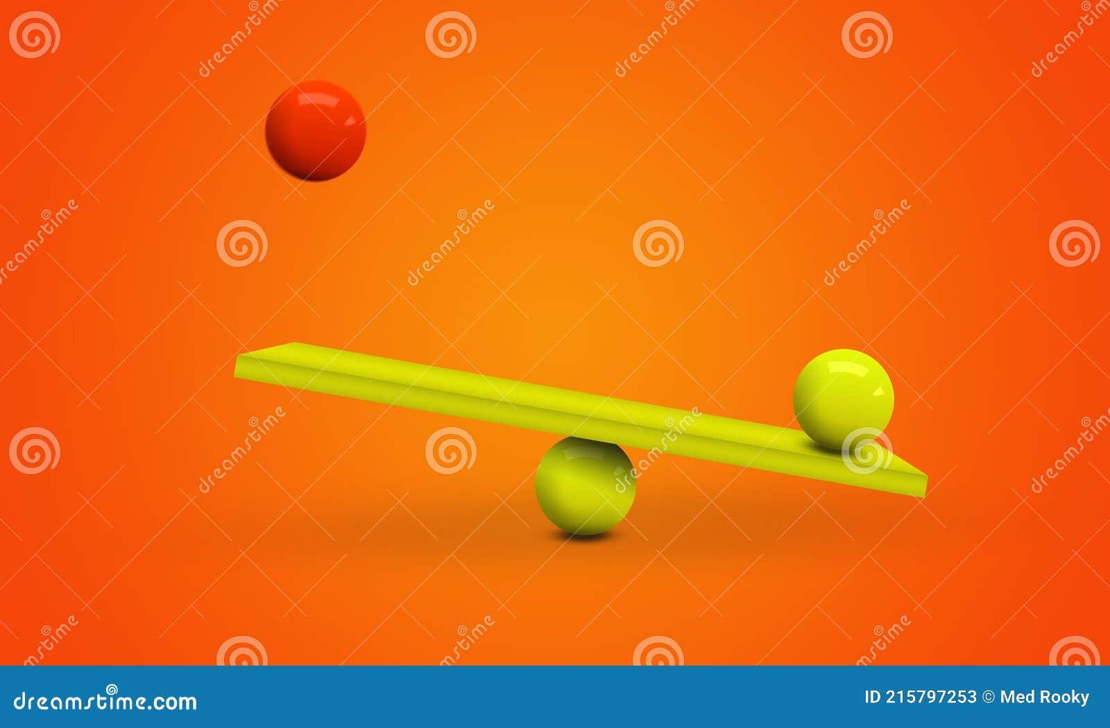 3d Ball Scale. Balls Equilibrium Physic Concept Stock Illustration ...