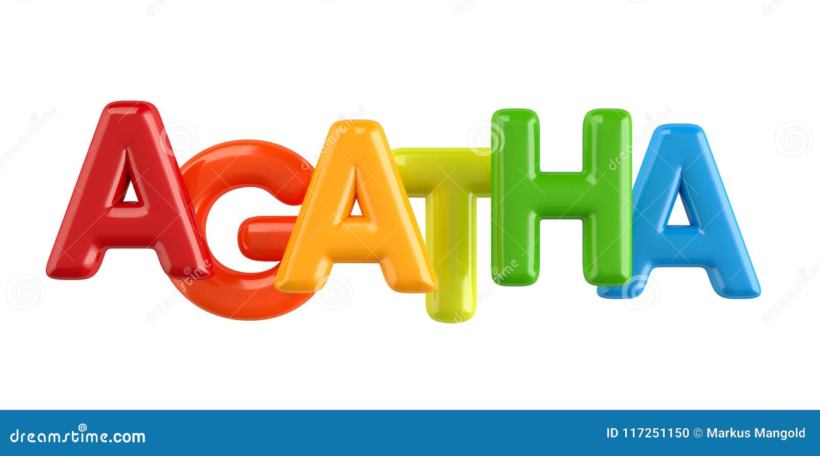 The Name Agatha Written With Wooden Toy Cubes In Children`s Room Stock ...