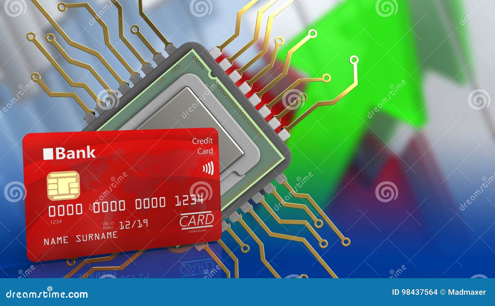 3d bank card stock illustration. Illustration of graph - 98437564