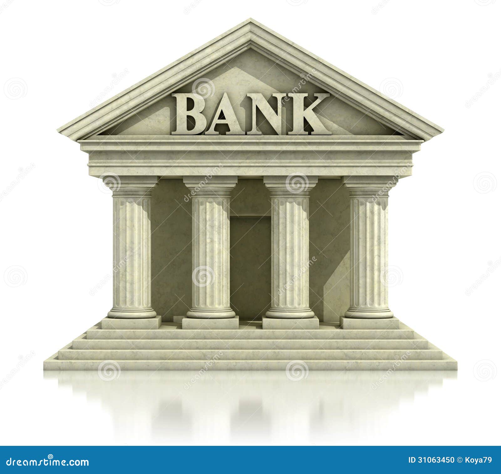 3d bank icon stock illustration. Illustration of credit - 31063450
