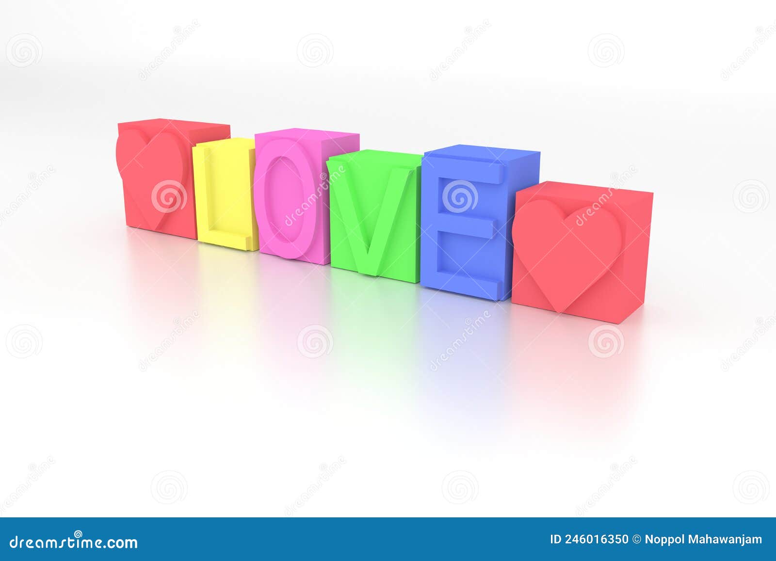 Love Text Box. 3D Rendering Stock Illustration - Illustration of ...
