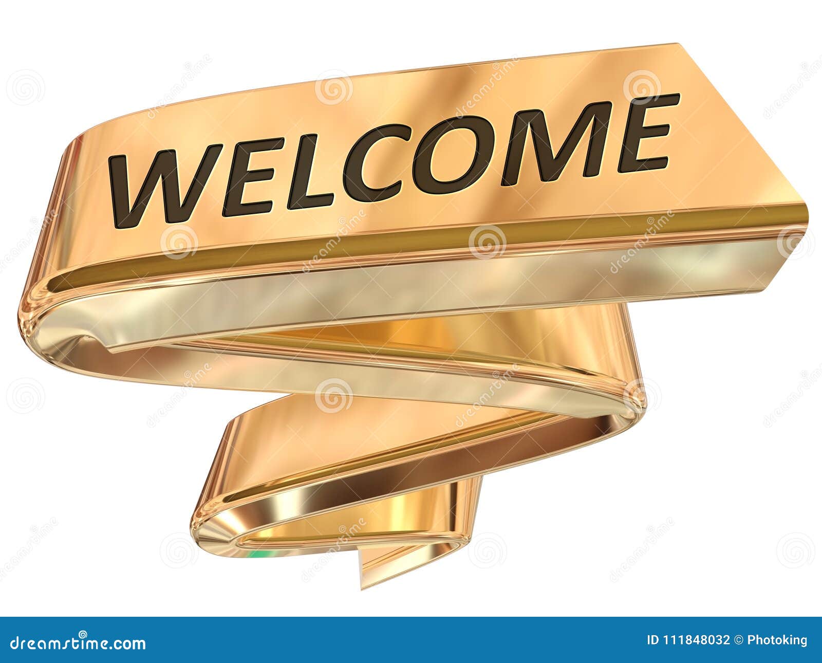 3d Banner welcome stock illustration. Illustration of note - 111848032