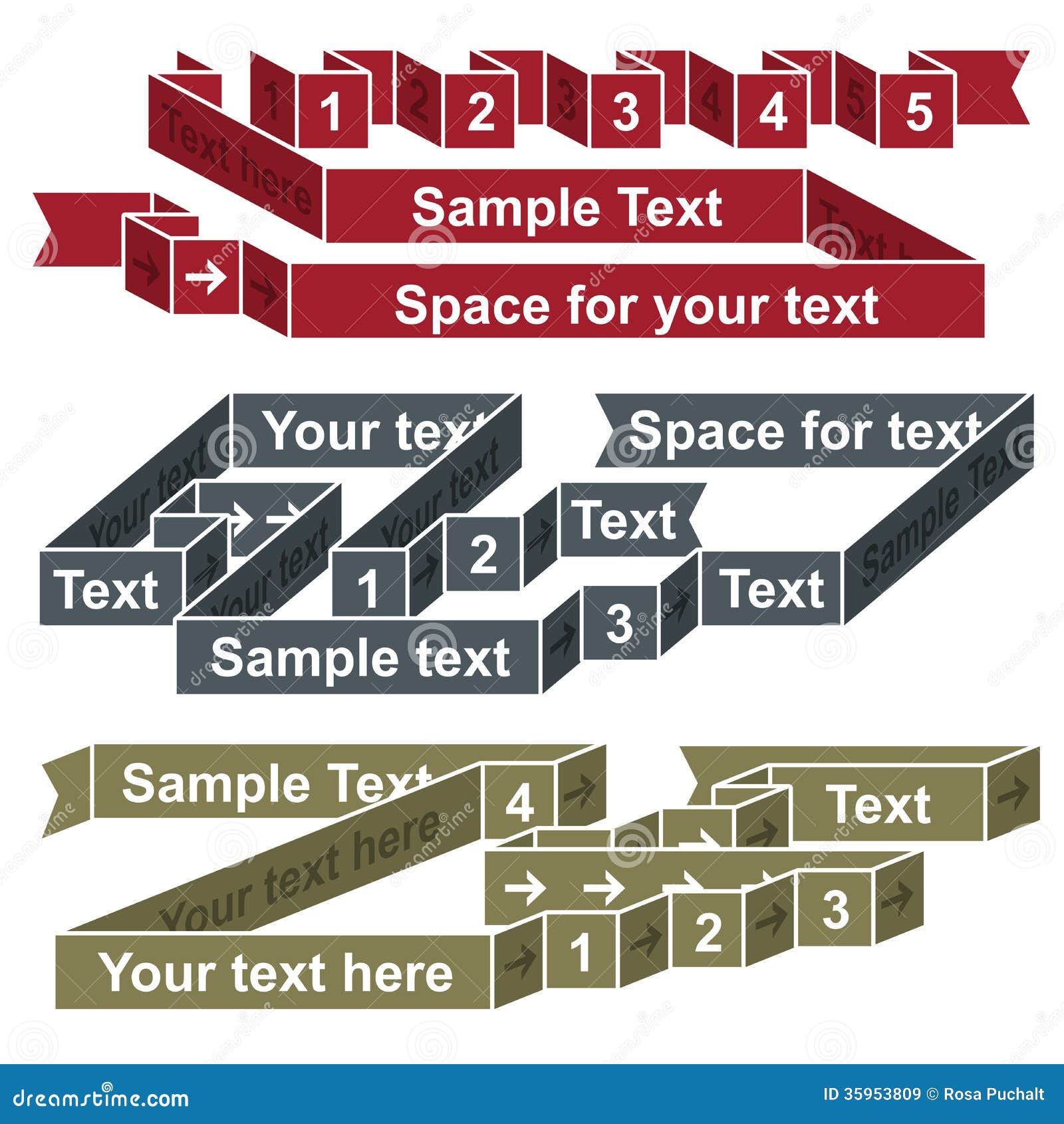 3D Banners stock vector. Illustration of decoration, maze - 35953809