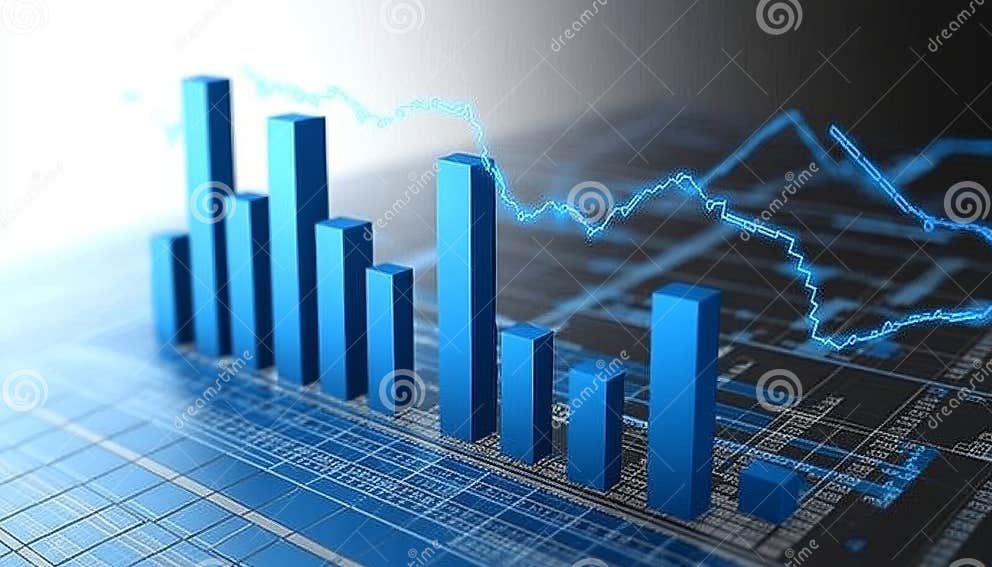 3D Bar Chart Analysis a Glossy, Translucent Visualization of Financial ...