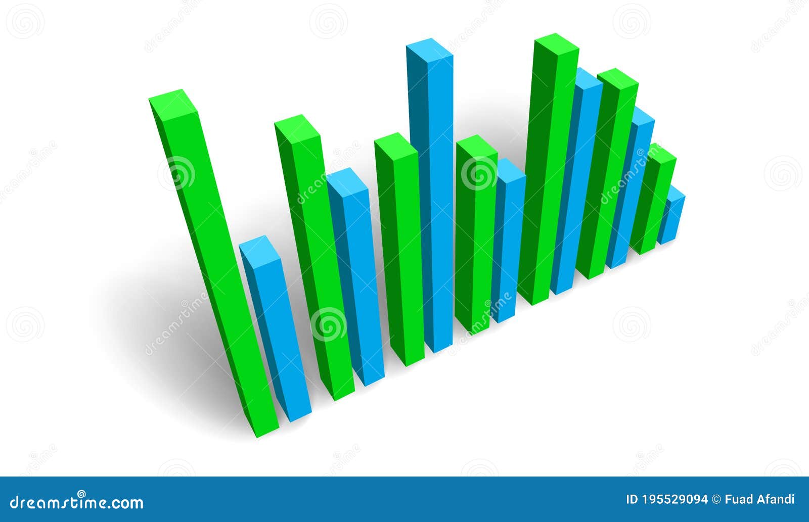 3d bar chart down vector stock vector. Illustration of info - 195529094