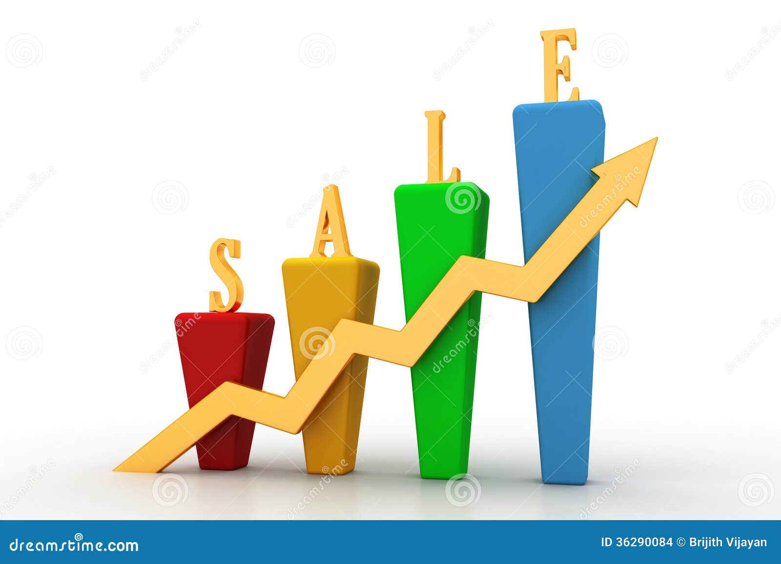3D Bar Chart and Sales Growth Stock Illustration - Illustration of ...