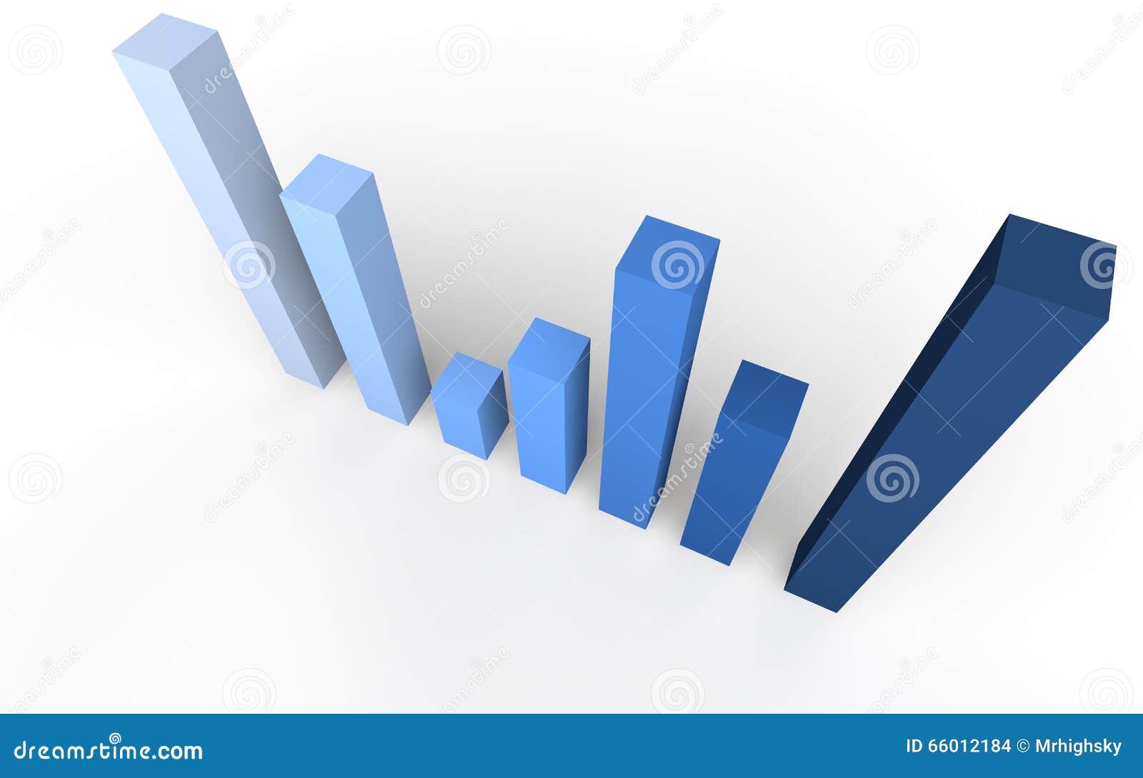3d Bar Graph Wide Angle View from Top Stock Illustration - Illustration ...