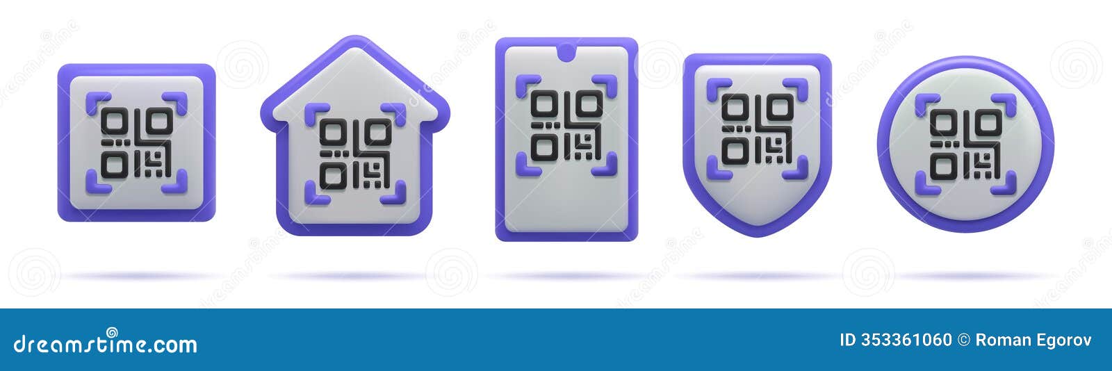 3D Barcode. Square QR Code. Shop Bar Scan In Phone. Identification ...