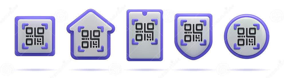3D Barcode. Square QR Code. Shop Bar Scan in Phone. Identification ...