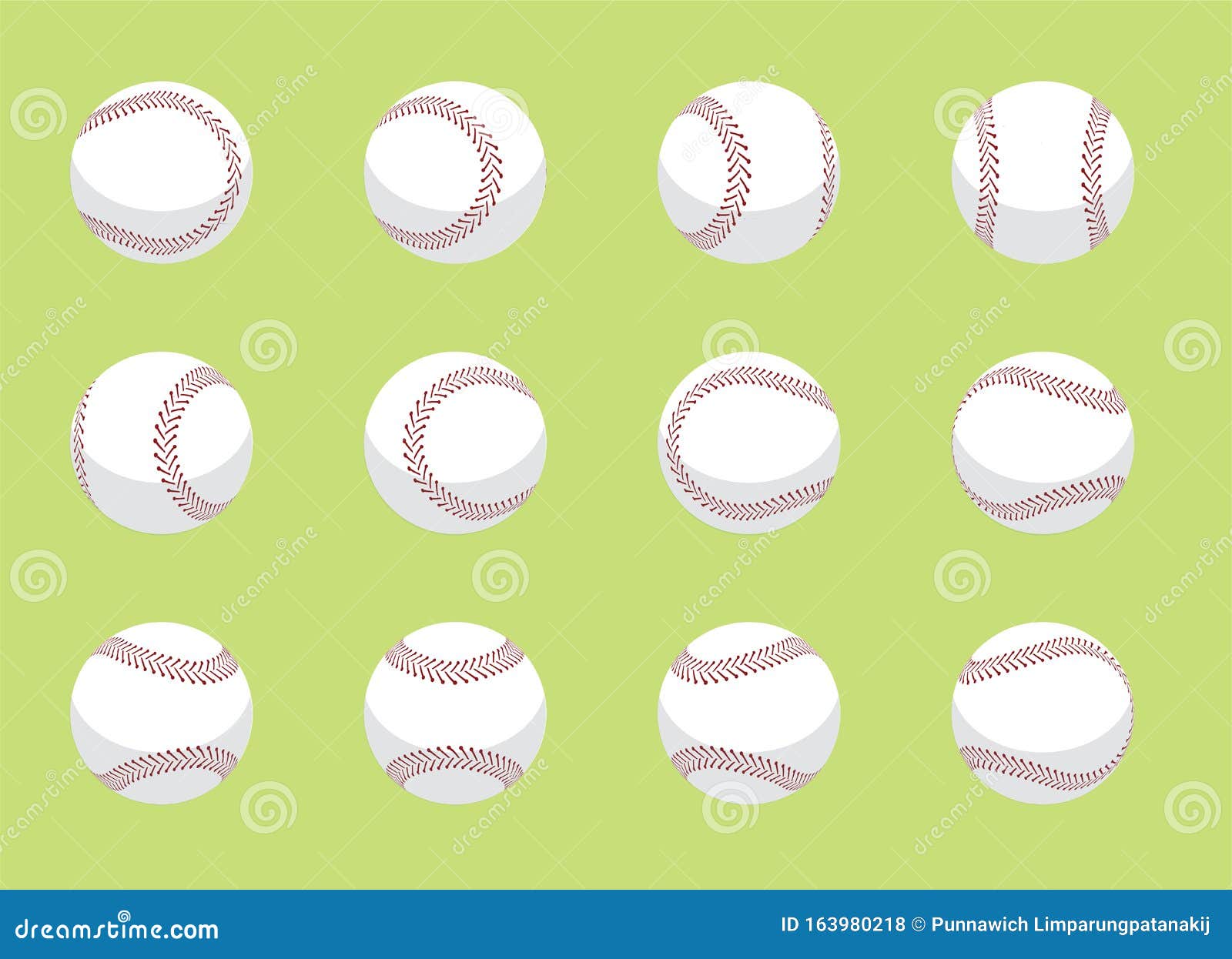 3D Baseball Animation Sequence Spinning Vector Stock Vector ...
