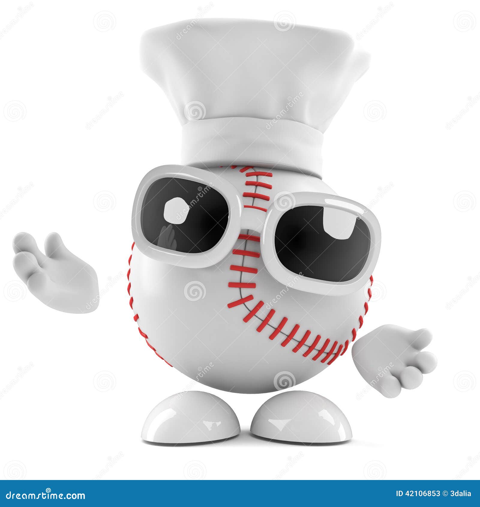 3d Baseball Character is a Chef Stock Illustration - Illustration of ...