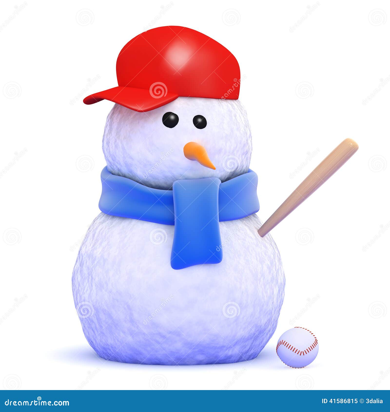 3d Baseball snowman stock illustration. Illustration of sculpture ...