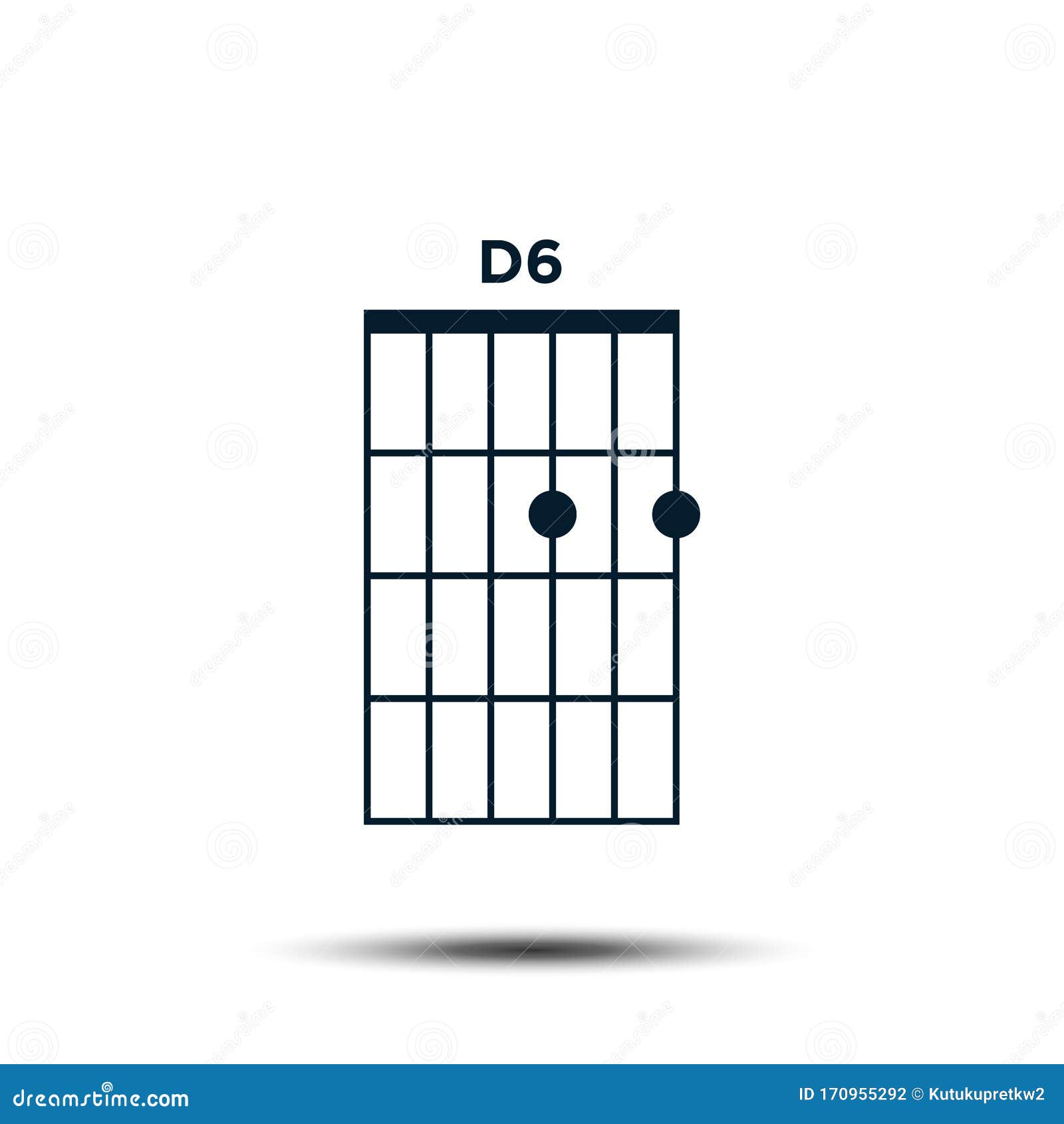 D6, Basic Guitar Chord Chart Icon Vector Template Stock Vector ...