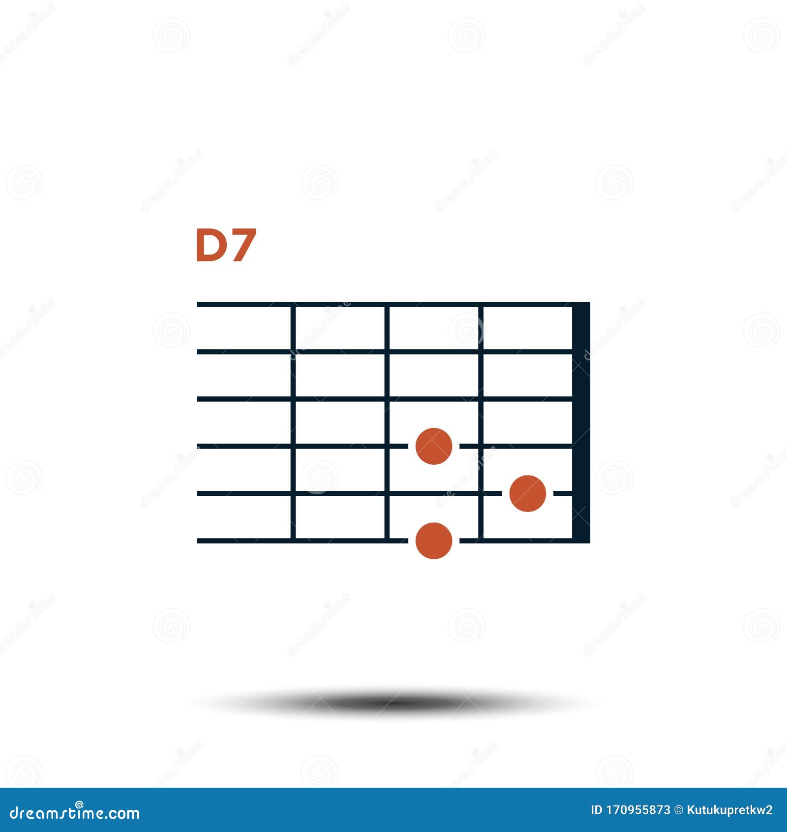 D7, Basic Guitar Chord Chart Icon Vector Template Stock Vector ...
