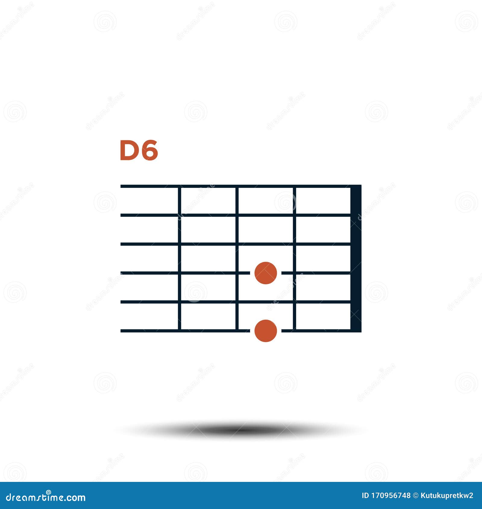 D6, Basic Guitar Chord Chart Icon Vector Template Stock Vector ...