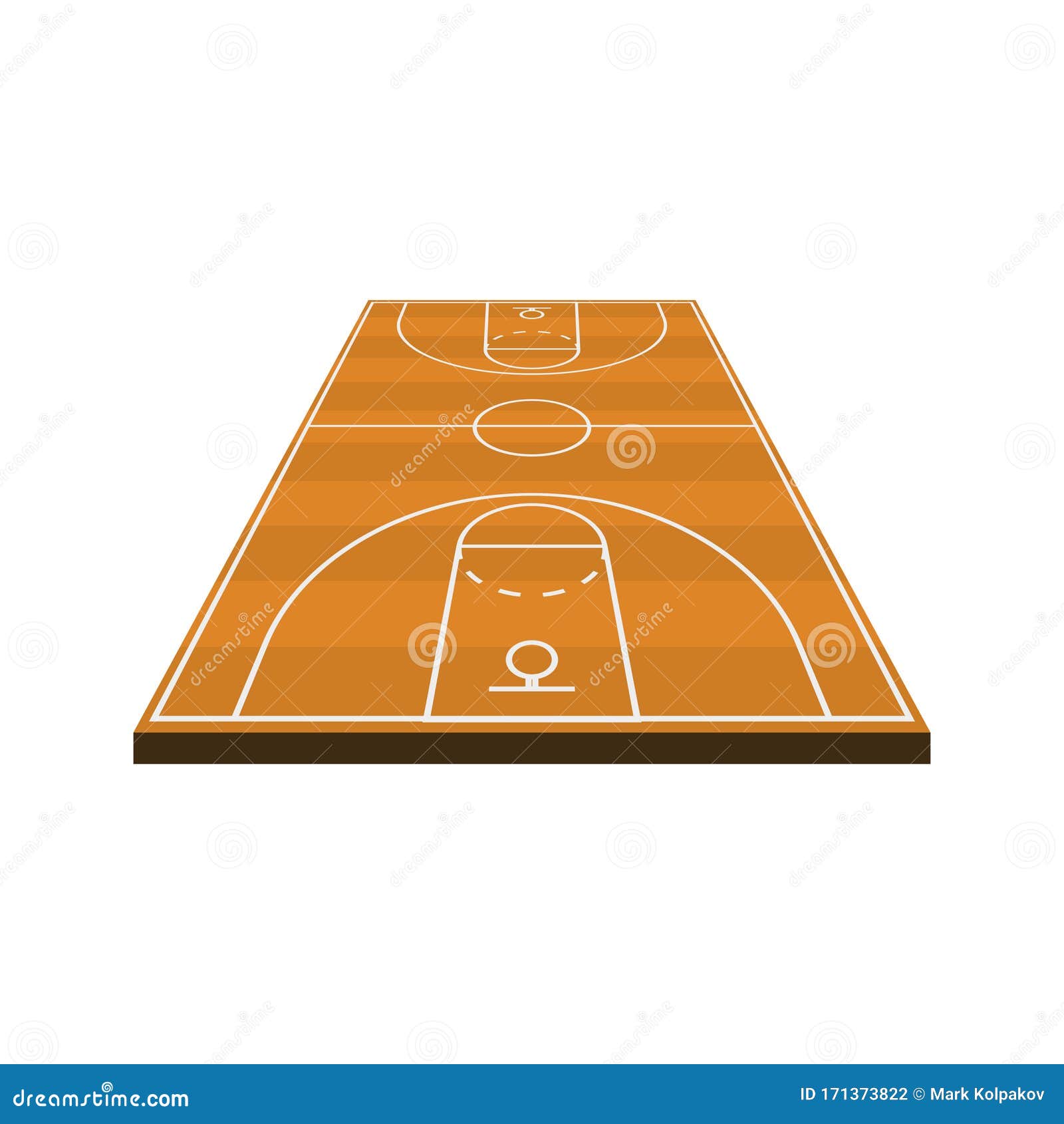 3d Basketball Field Diagram in Flat Style Stock Illustration ...