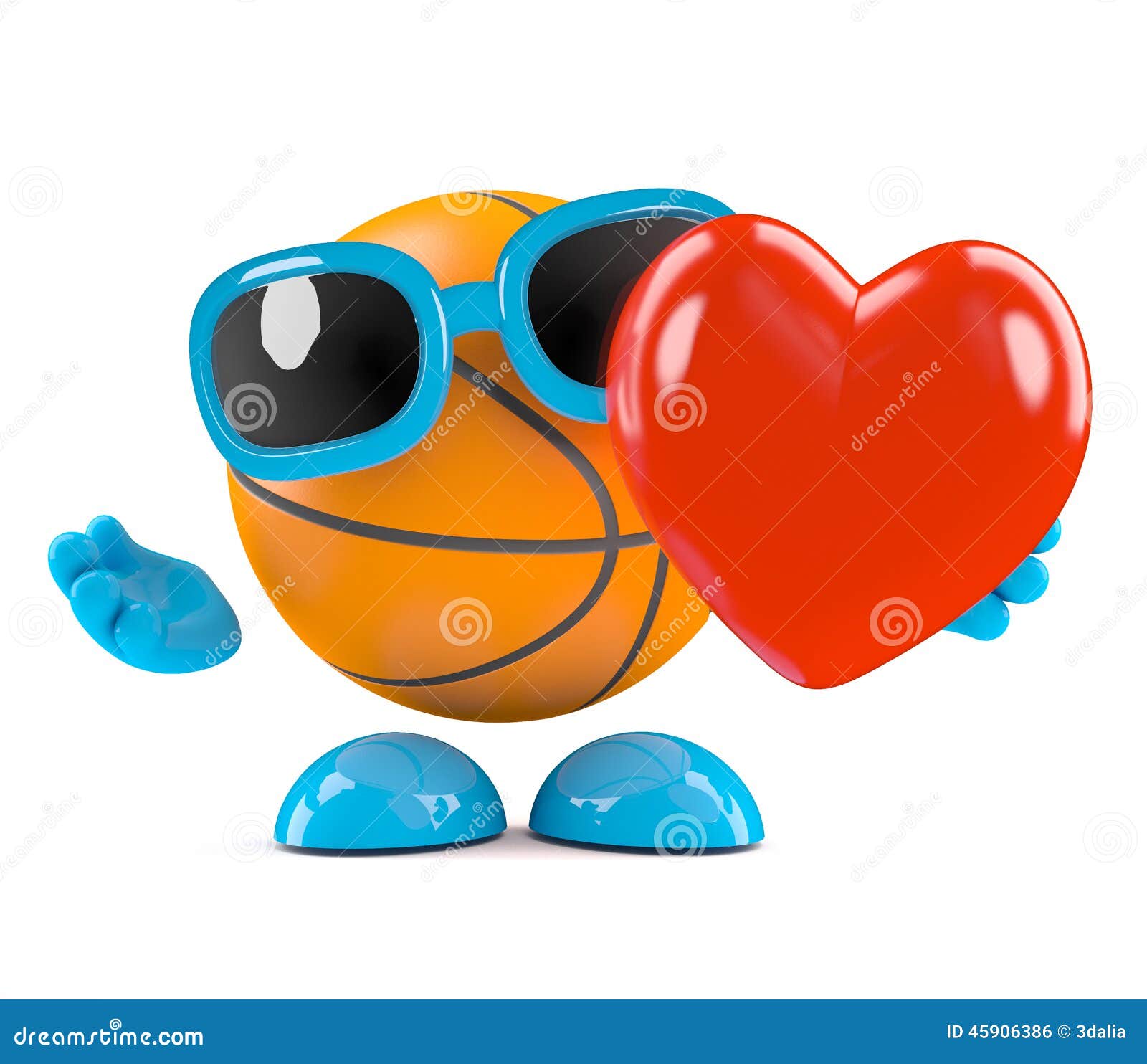 3d Basketball has a heart stock illustration. Illustration of bounce ...