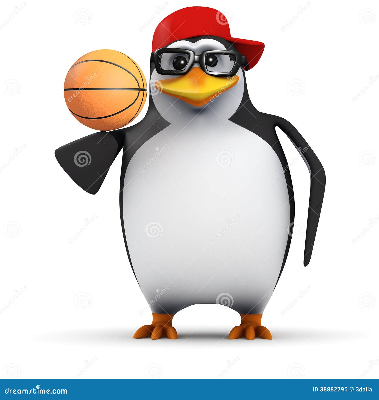 3d Basketball penguin stock illustration. Illustration of funny - 38882795