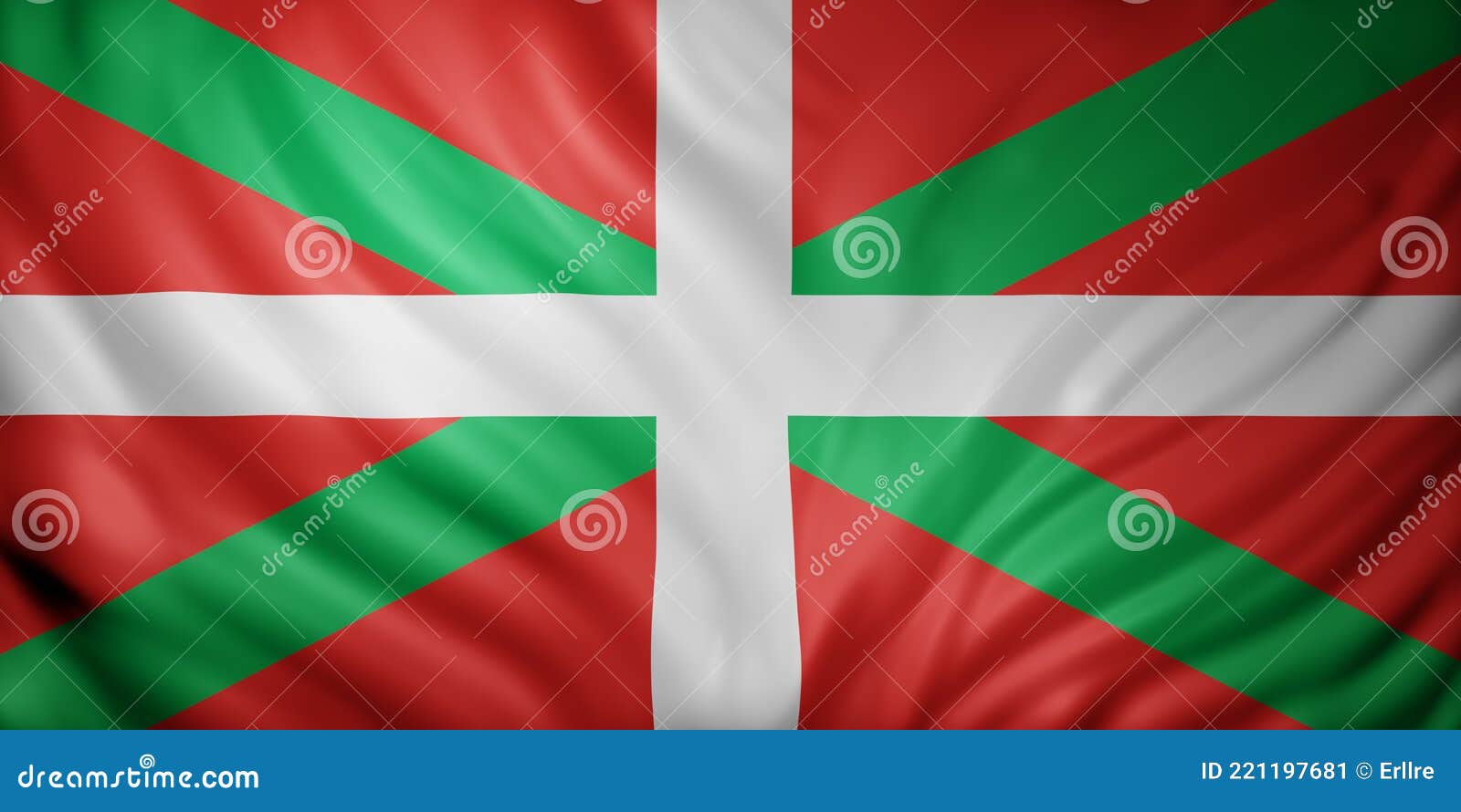 3d Basque Country Region Flag Stock Illustration - Illustration of ...