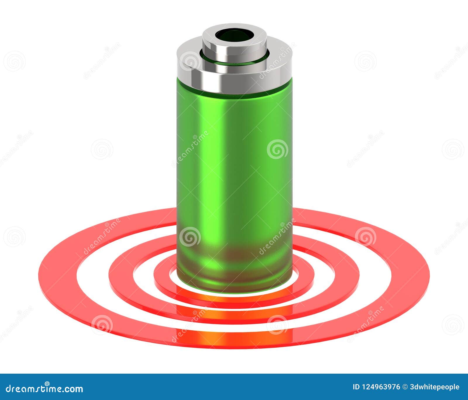 3d Battery on a Circular Ring Stock Illustration - Illustration of ...