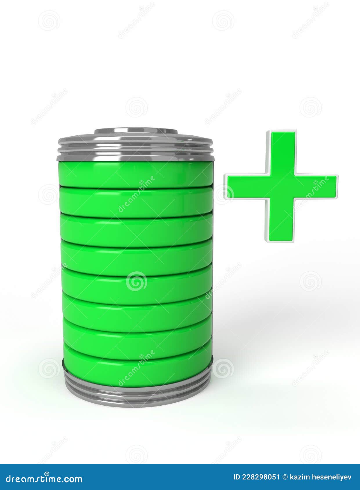 3D Battery plus icon stock illustration. Illustration of industry ...