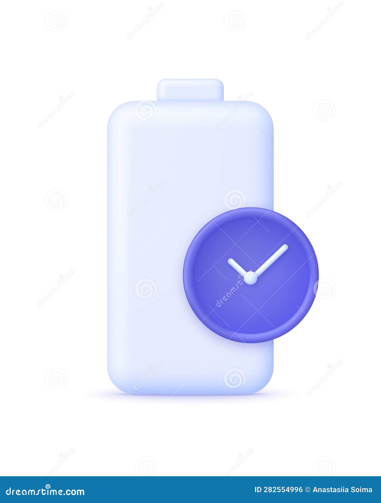 3D Battery Time Icon. Long Battery Life. Battery Runtime, Extend ...