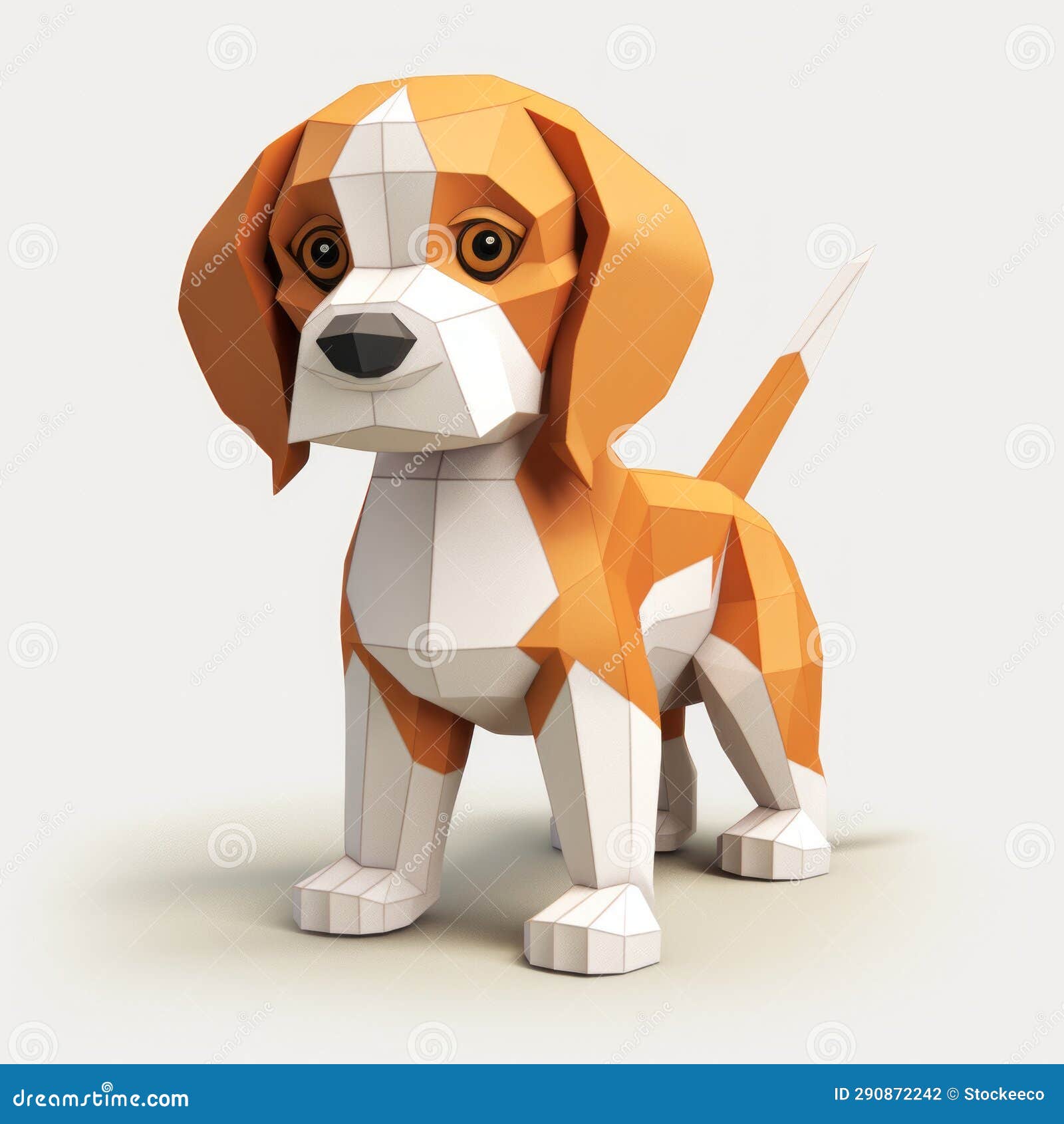 3d Beagle: Polygonal Phd in 2d Game Art Style Stock Illustration ...