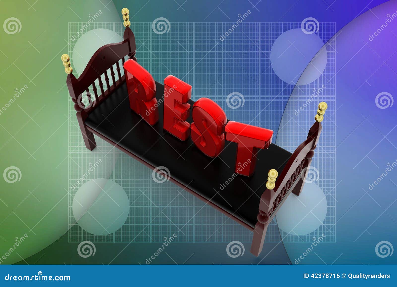3d bed rest illustration stock illustration. Illustration of ...