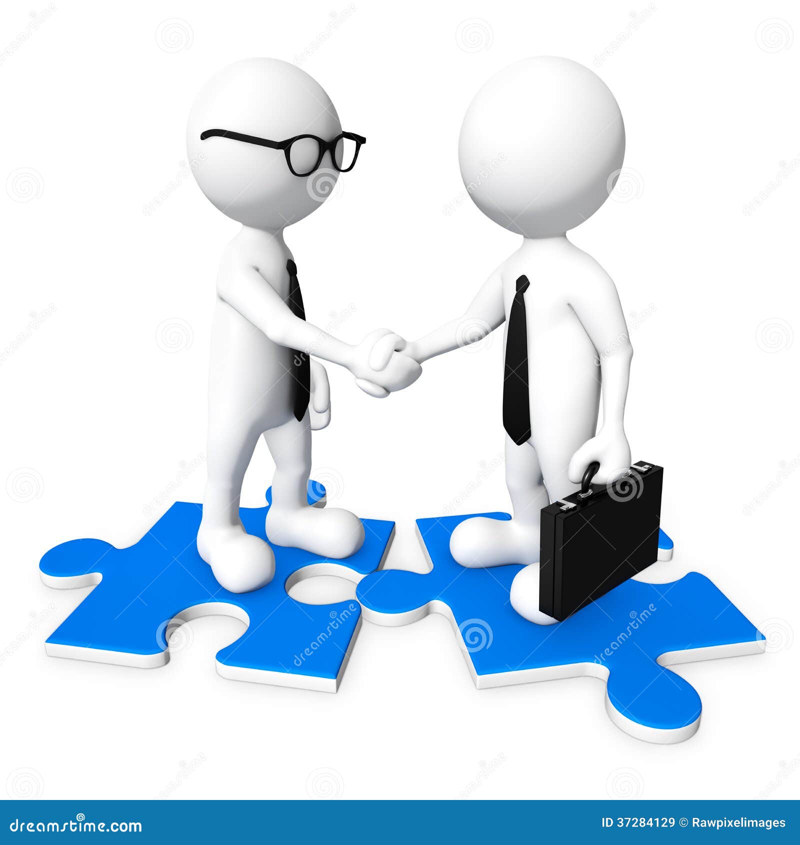 3D Bedrijfsmensen Die Handen Schudden Stock Illustratie - Illustration ...