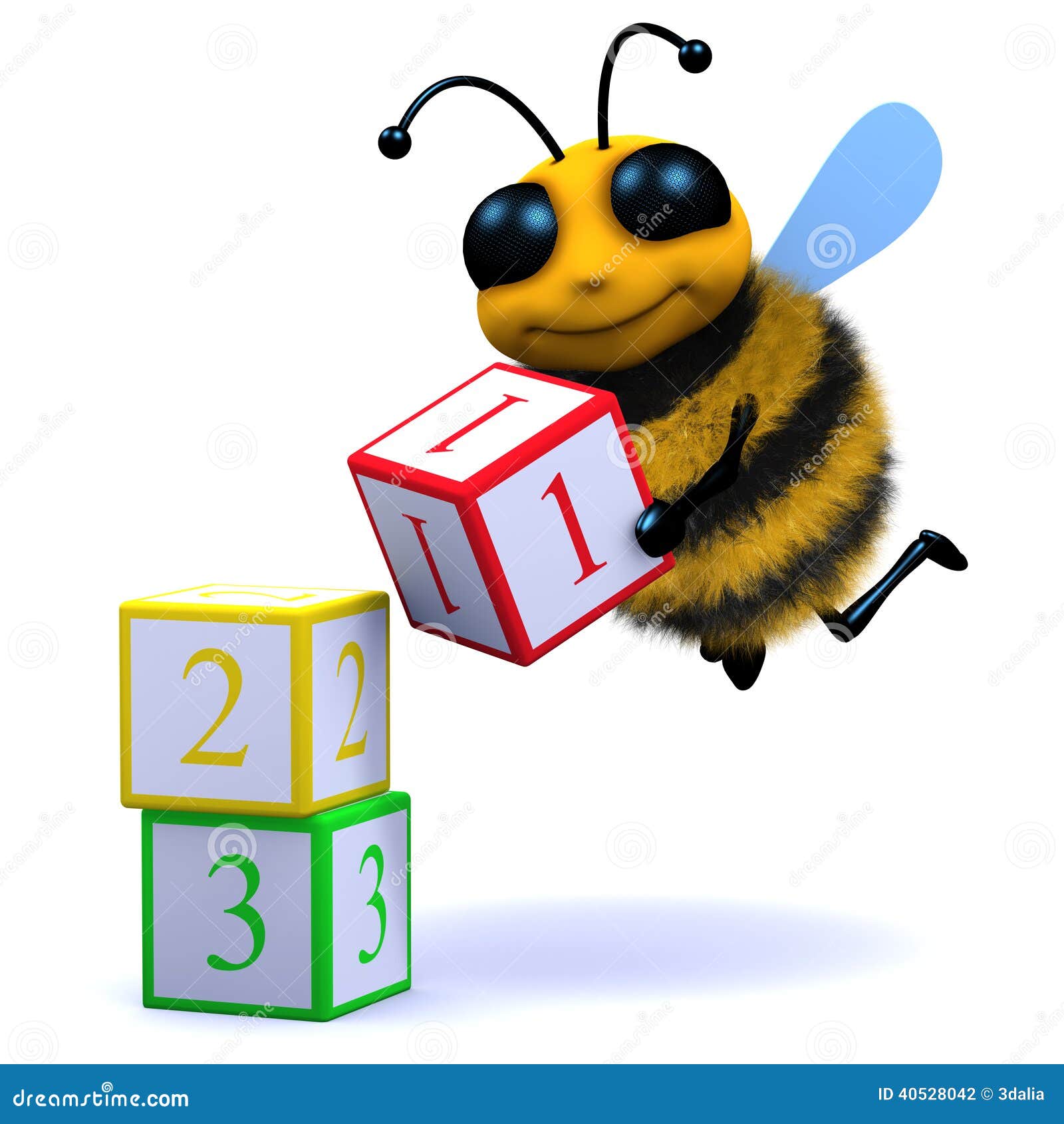 3d Bee counts blocks stock illustration. Illustration of animal - 40528042